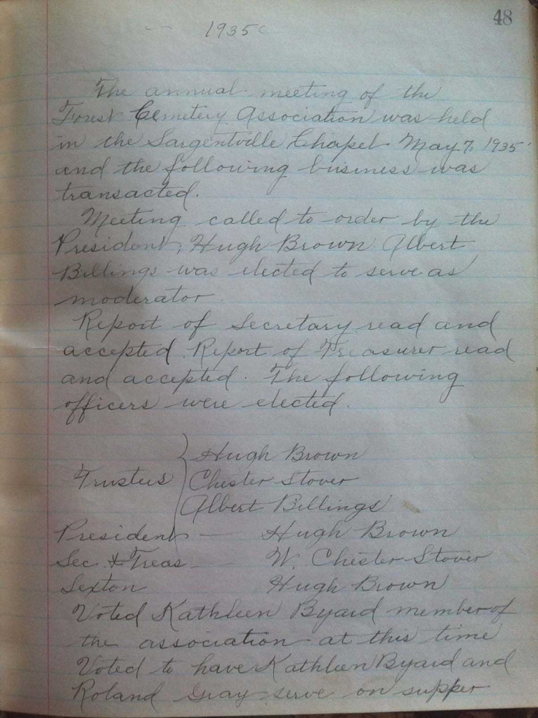 Forest Home Cemetery Post Bylaws-Minutes (CEM.2) | Sargentville Maine ...