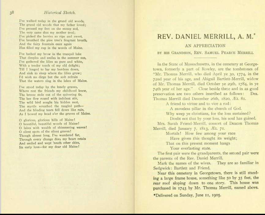 History of Sedgwick and of Rev. Daniel Merrill A.M. 1905 (GOV.1) | Sargentville Maine Library ...