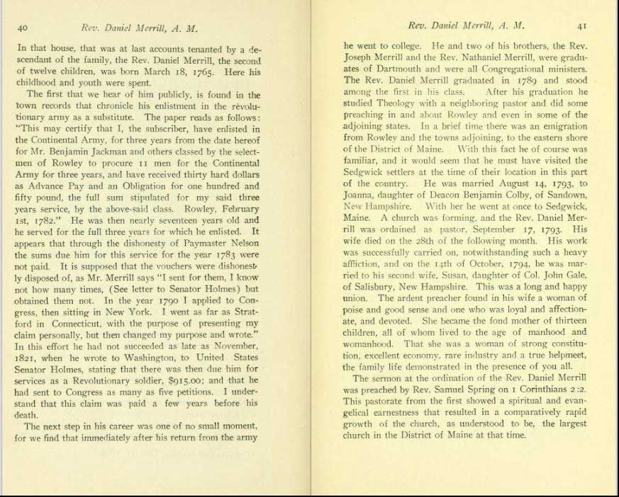 History of Sedgwick and of Rev. Daniel Merrill A.M. 1905 (GOV.1) | Sargentville Maine Library ...