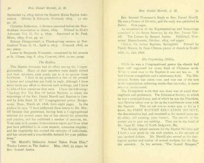 History of Sedgwick and of Rev. Daniel Merrill A.M. 1905 (GOV.1 ...